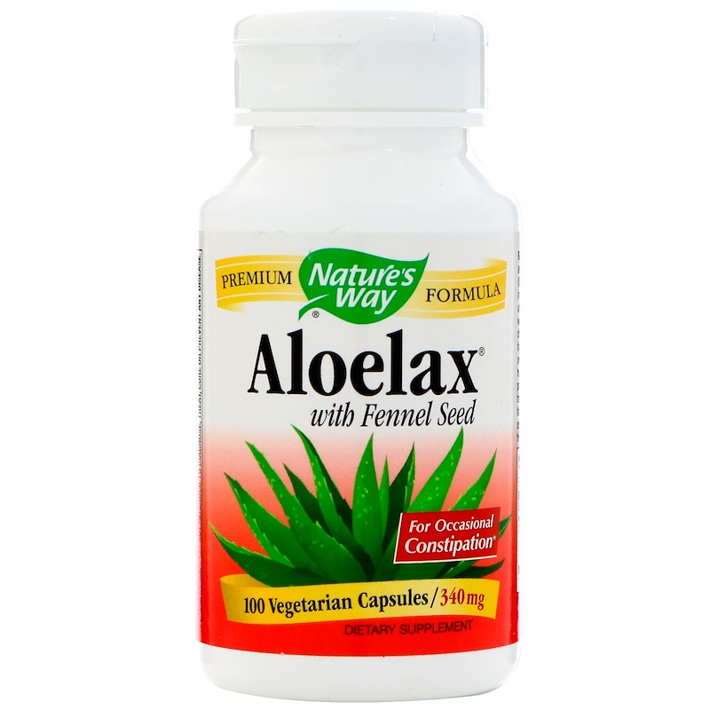 Nature’s Way, Aloelax with Fennel Seed, 340 mg, 100 Vegetarian Capsules ...